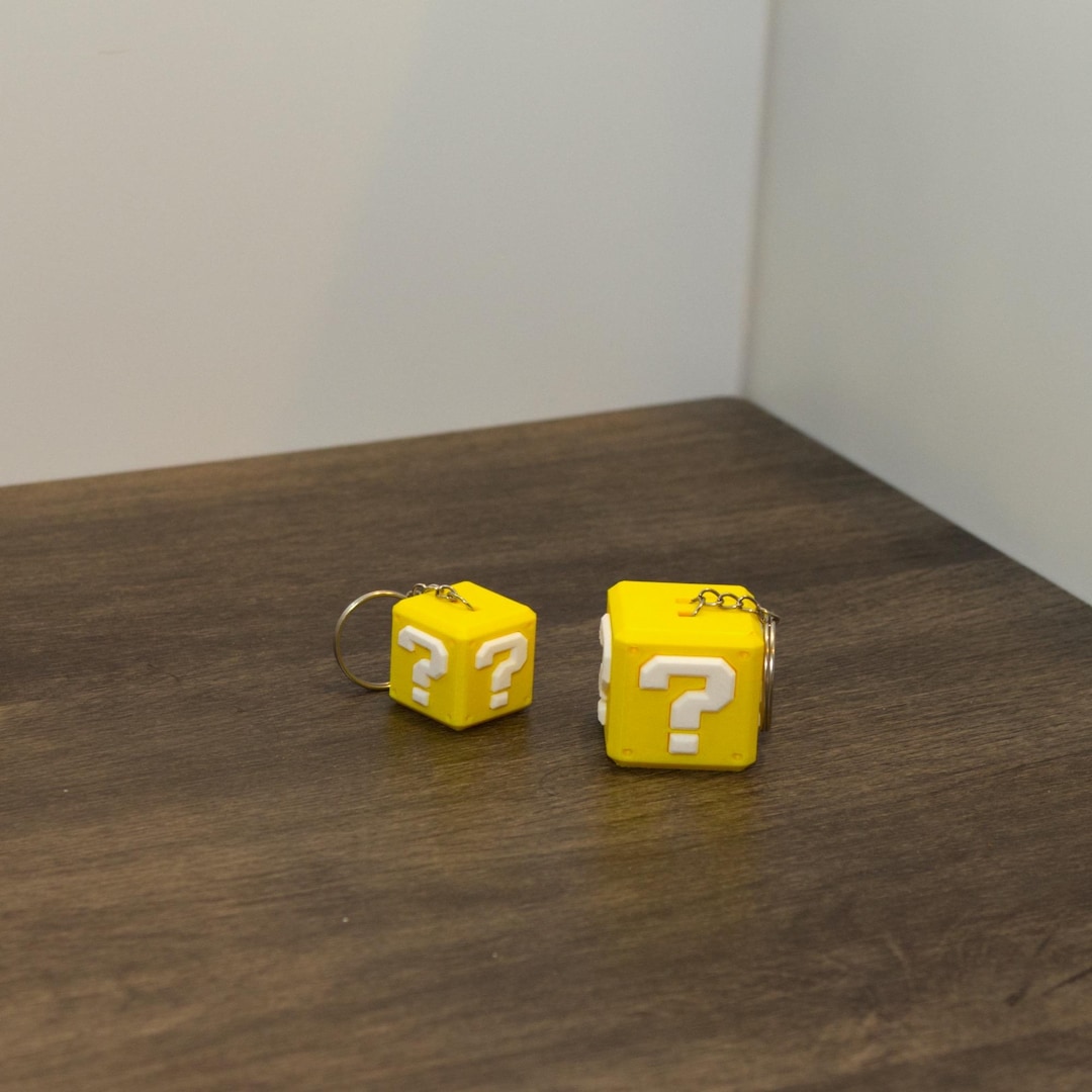 Game Question Block Keychains 3D Printed Replica Keychain Gift Retro ...