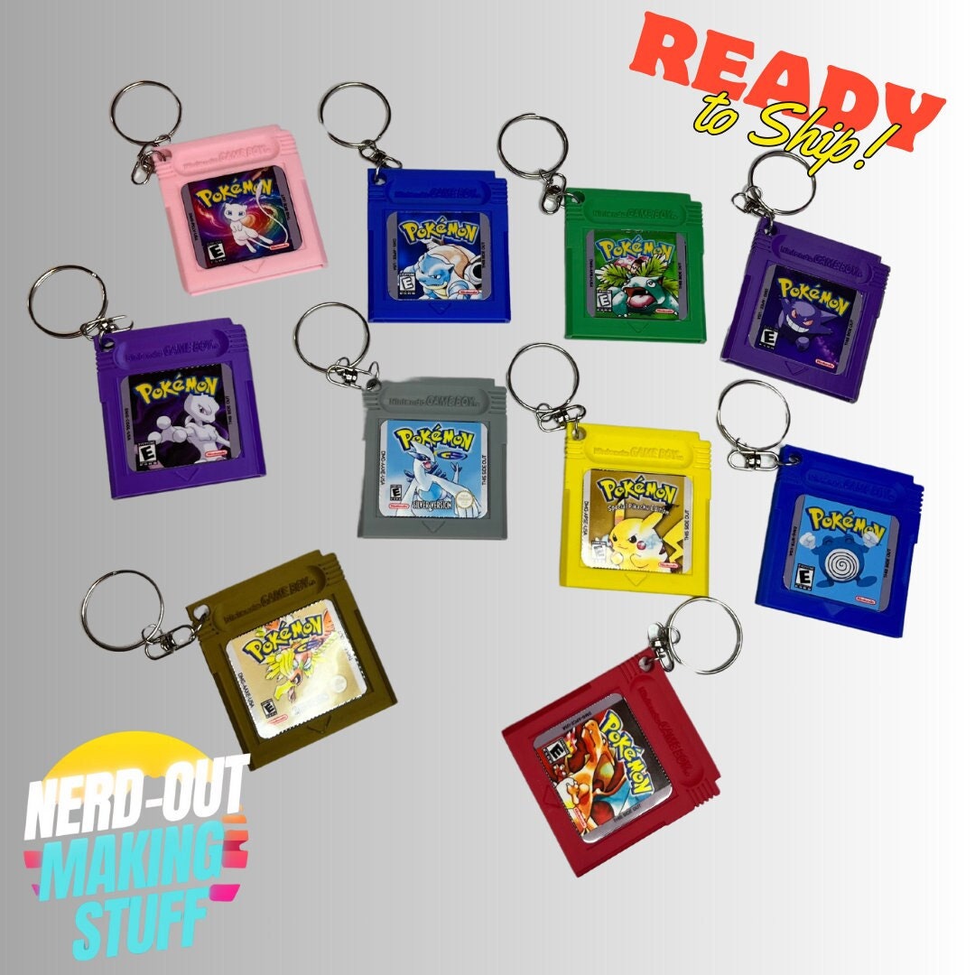 3D Printed Pokémon Gameboy Cartridge Replica Keychains Poké Gameboy ...