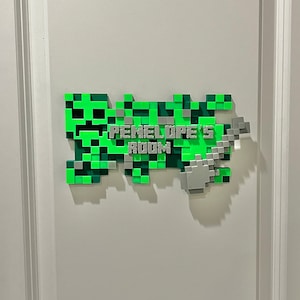 Large Personalized Custom Mine Craft Inspired Nameplate With ...