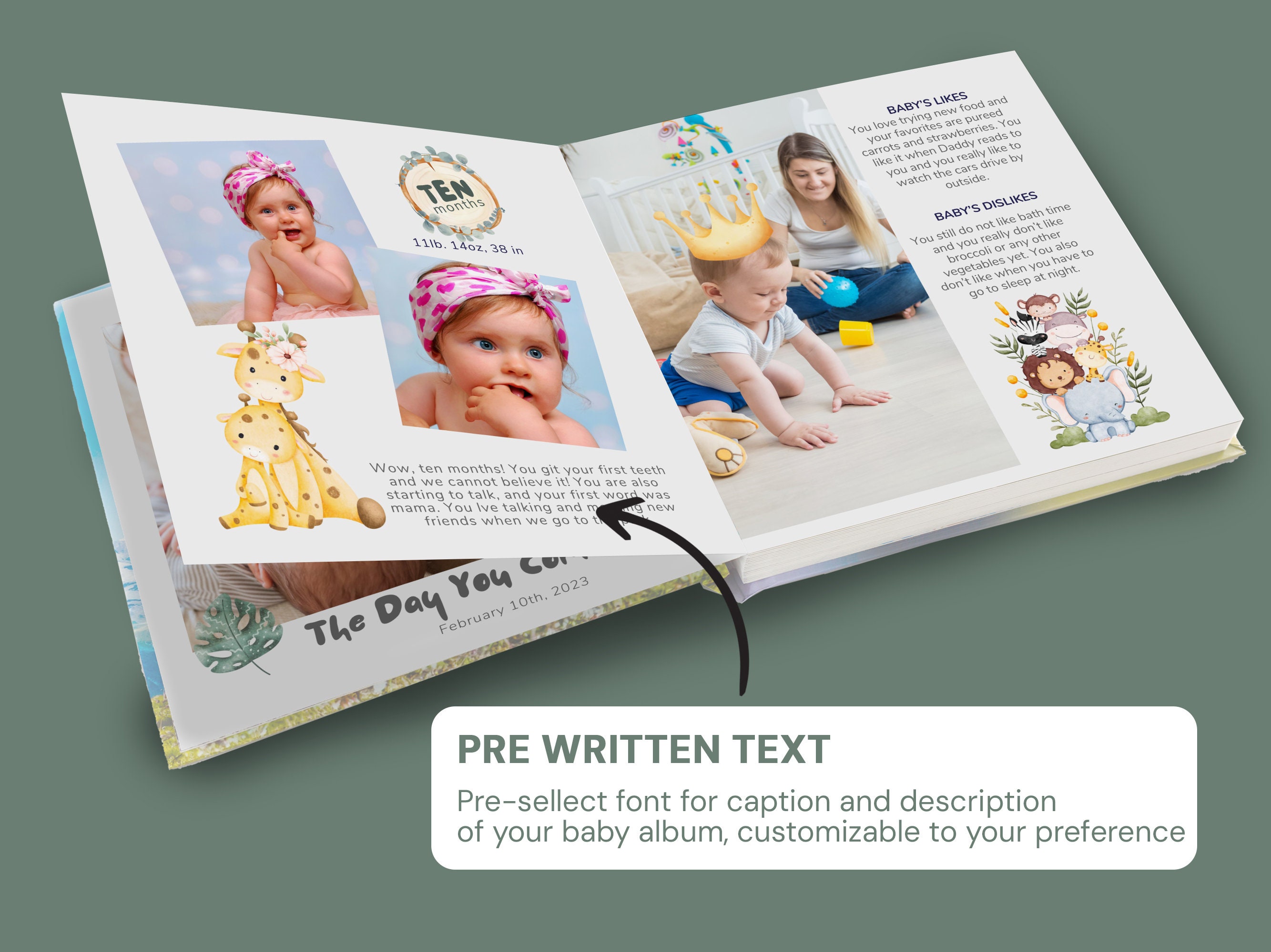 Baby Photo Album Template, Baby Memory Book, Photo Album Template ...