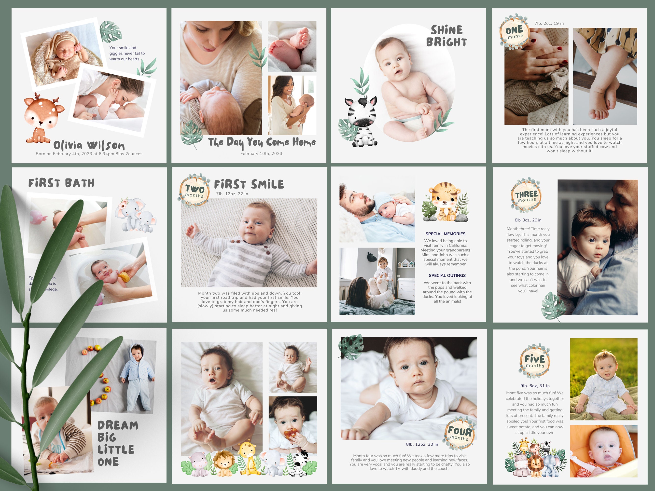 Baby Photo Album Template, Baby Memory Book, Photo Album Template ...