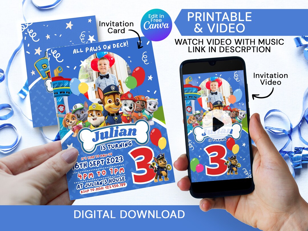 Video de invitación de cumpleaños editable invitación de - Etsy España