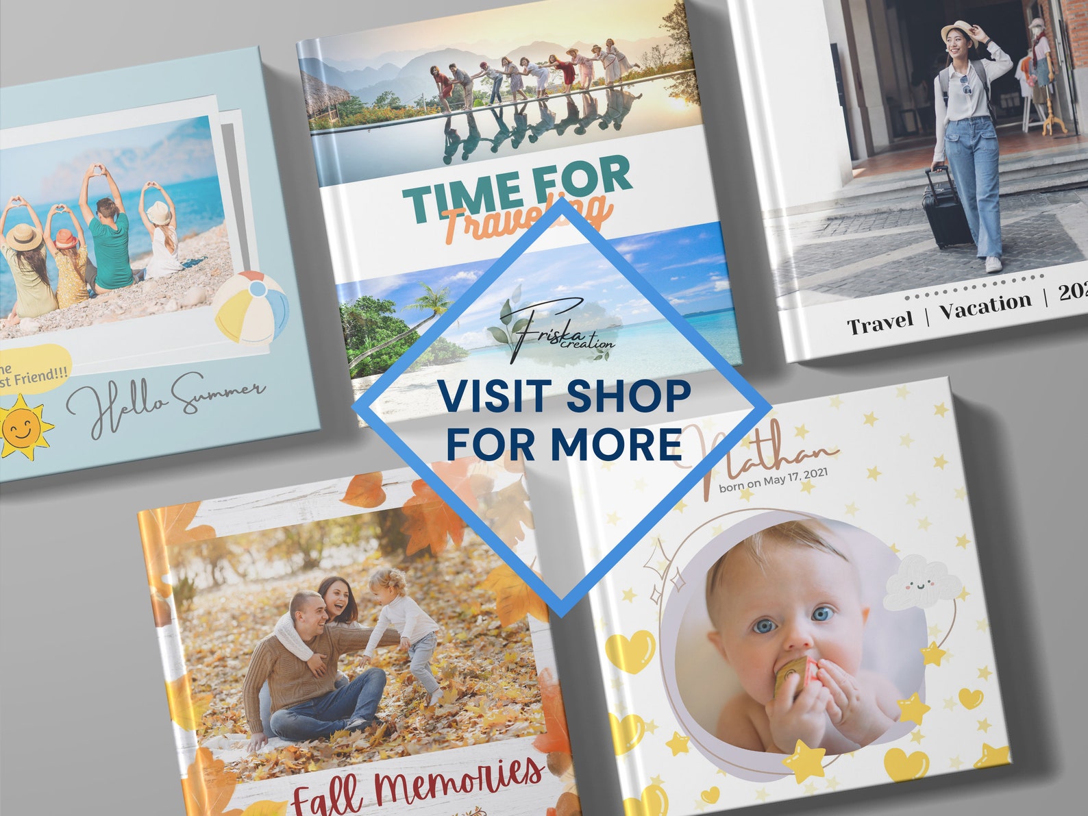 Baby Photo Album, Digital Photo Book Template for Photography, Kids ...