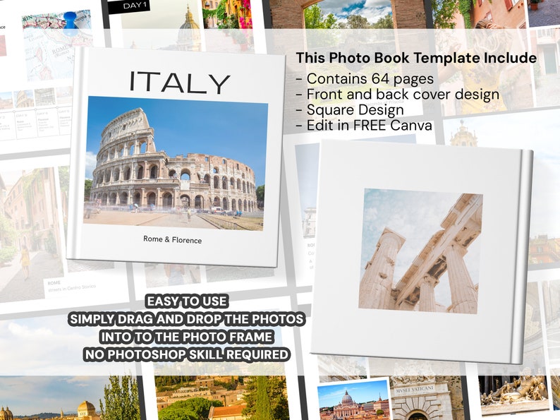 Travel Photo Book Template, Photo Album Template for Vacation, Family ...