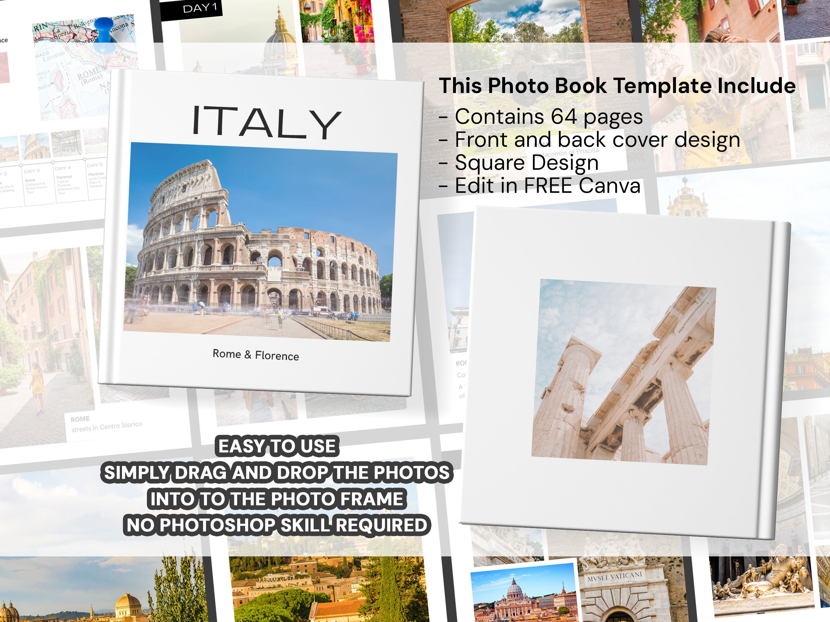 Travel Photo Book Template, Photo Album Template for Vacation, Family ...
