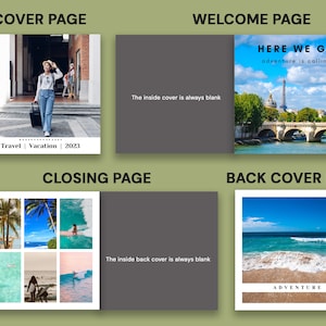 Modern Travel Photo Book Template, Photo Album Template for Vacation ...