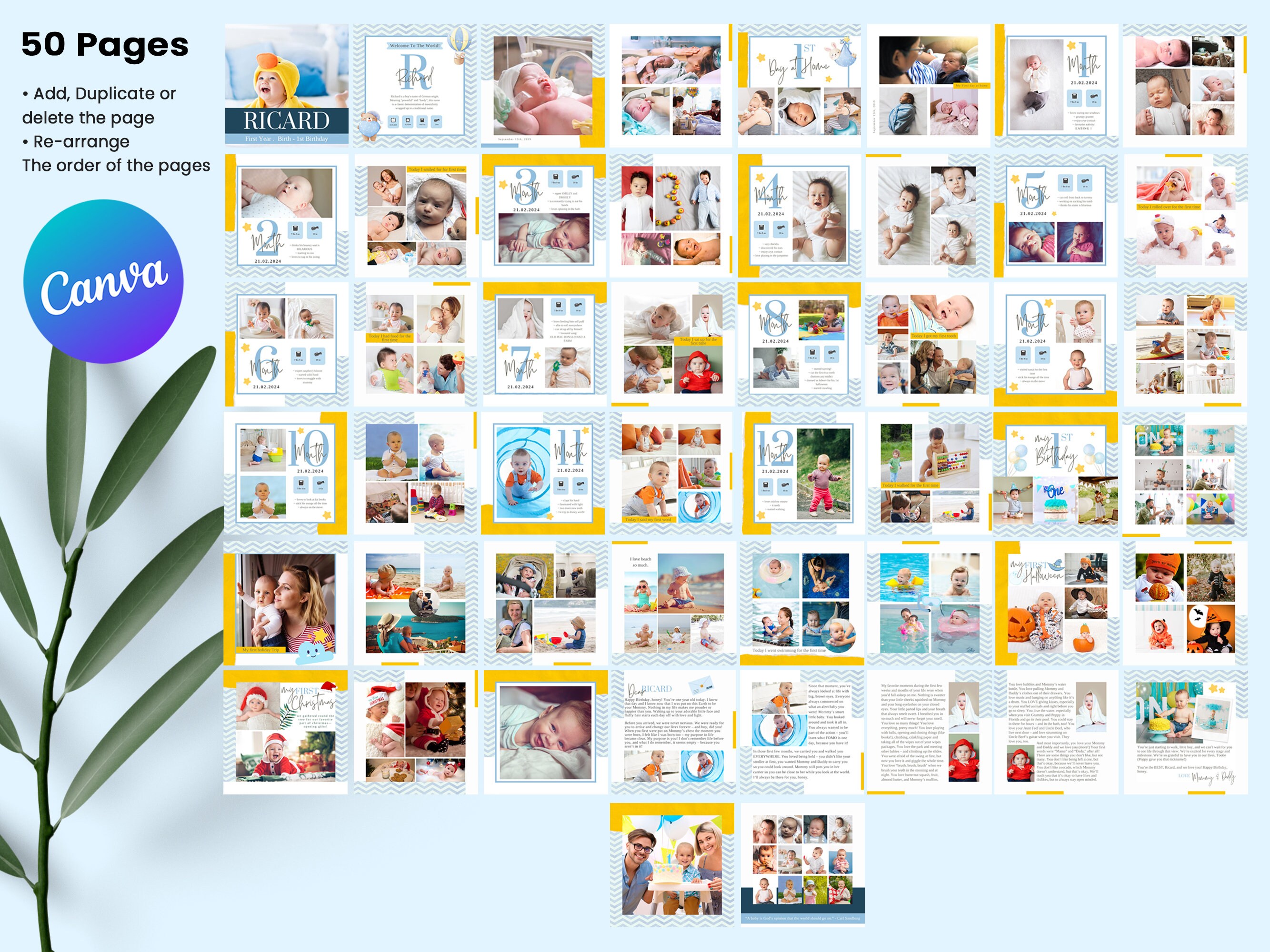 Baby Photo Album Template, Baby Memory Book, Photo Album Template ...
