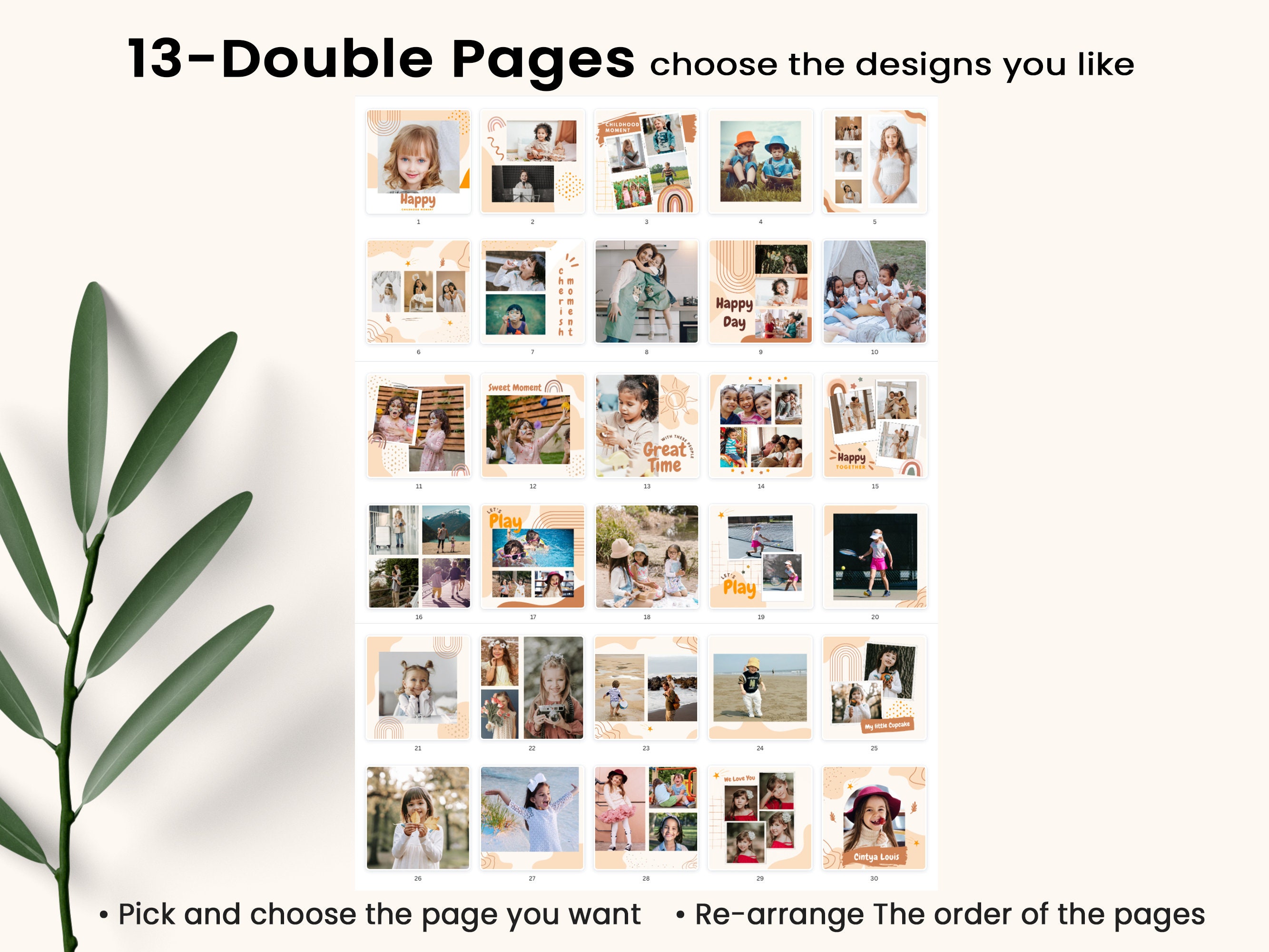 Baby Photo Album, Digital Photo Book Template for Photography, Kids ...