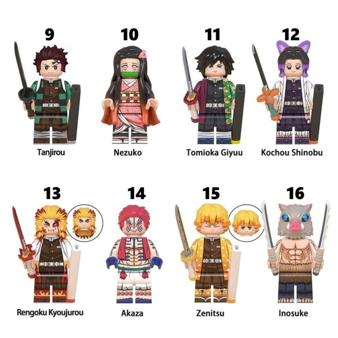 Demon Slayer Minifigures Anime Custom Minifigures Mini - Etsy Canada
