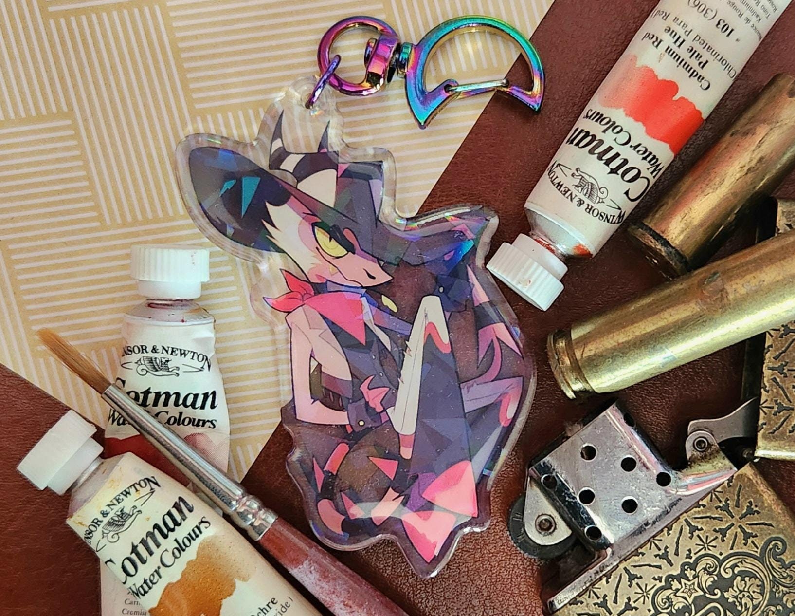 Helluva Boss Striker 3 Holographic Keychain - Etsy