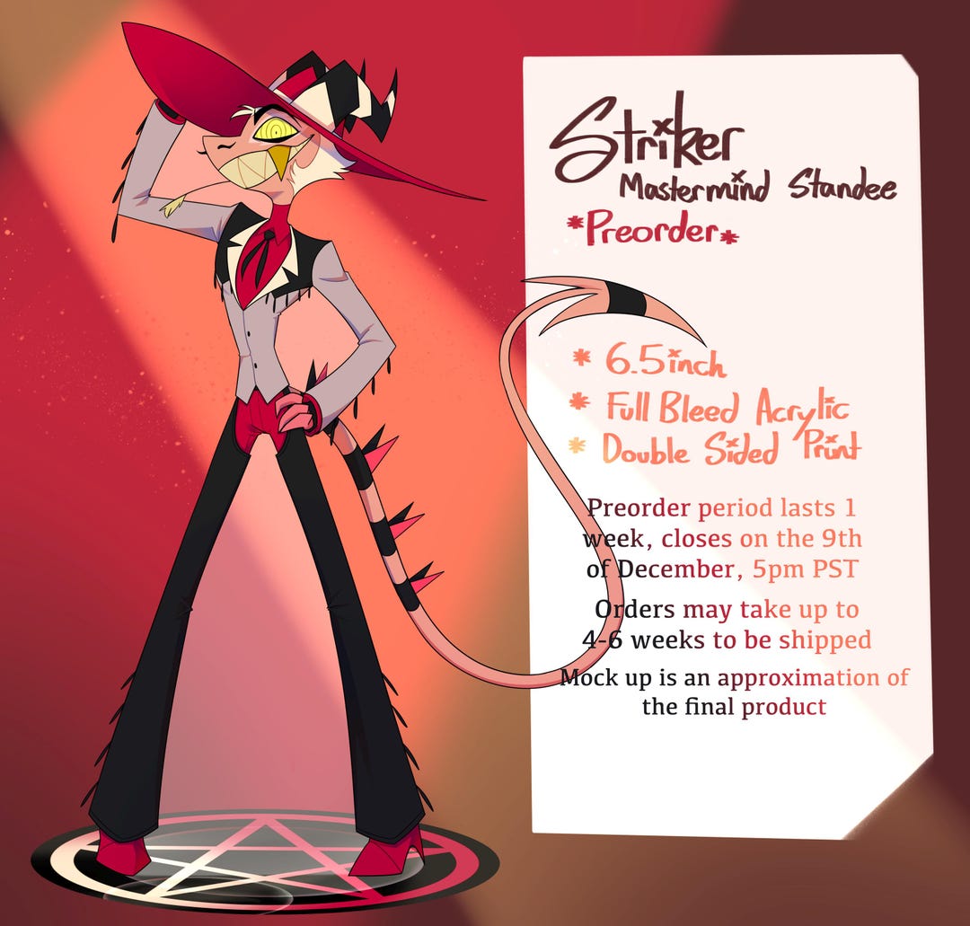 Helluva Boss Striker Mastermind 6.5 Standee preorder - Etsy UK