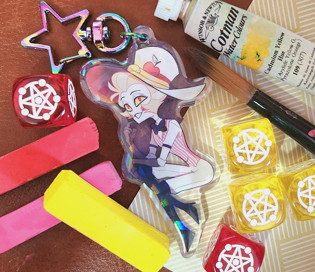 Hazbin Hotel Lucifer 3" Holographic Keychain (preorder) - Etsy