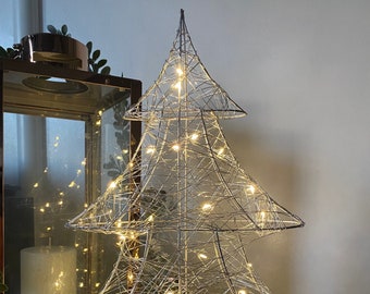 Ceramic Ribbed Christmas Tree Decoration - Light up Xmas Tree - Etsy UK