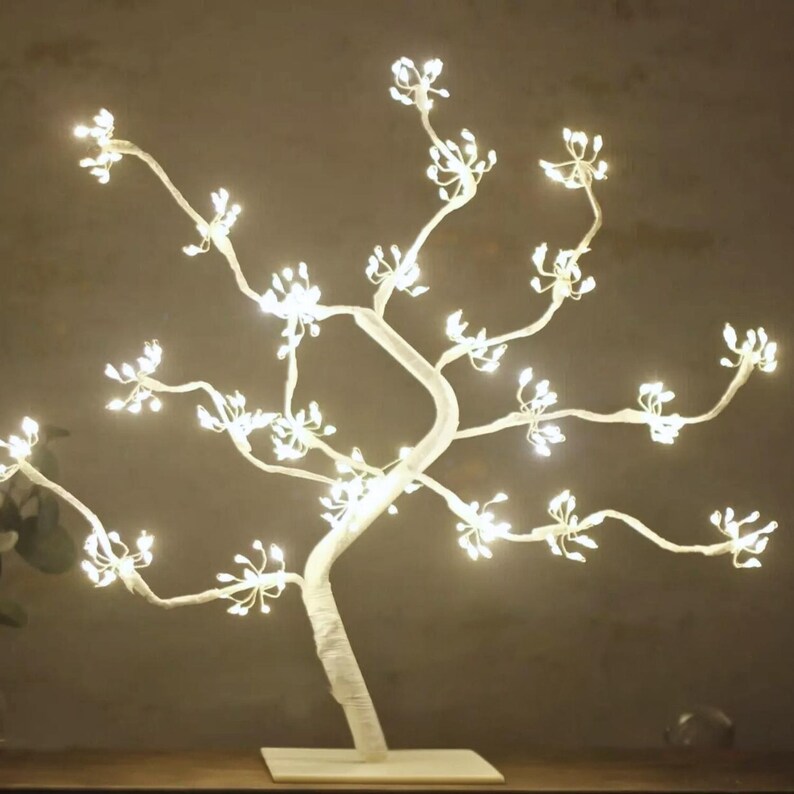 Christmas White Twig Tree - With Warm White Leds - 50 Cm - Etsy