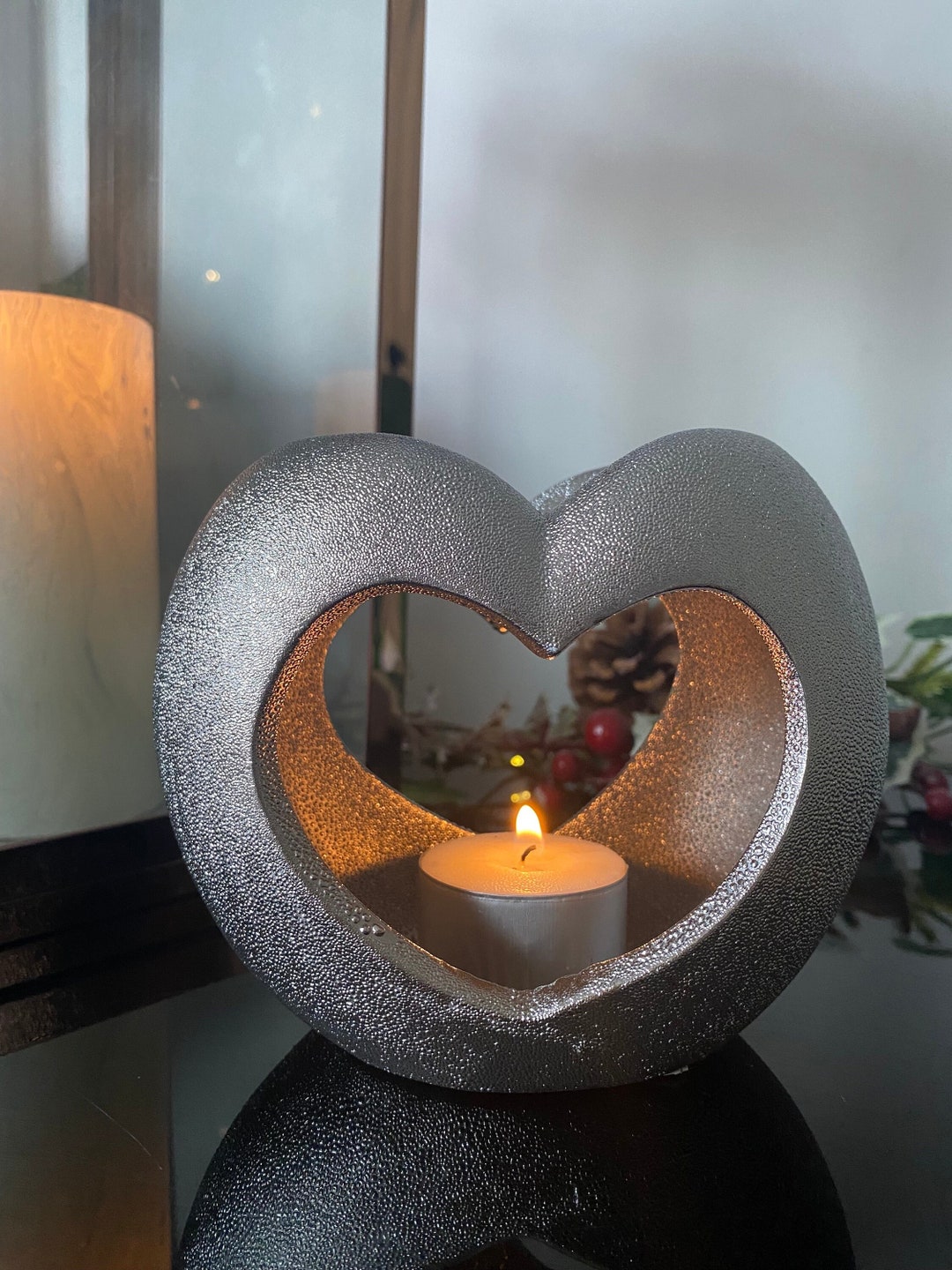 Porcelain Heart Oil Burner Wax Melts Warmer Tealight Candle Holder ...