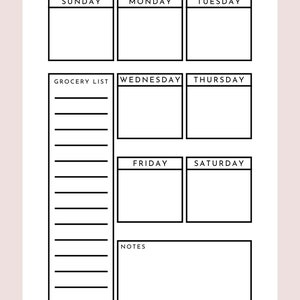 Printable Weekly Meal Planner, Grocery List, Meal Tracker, Meal Prep ...