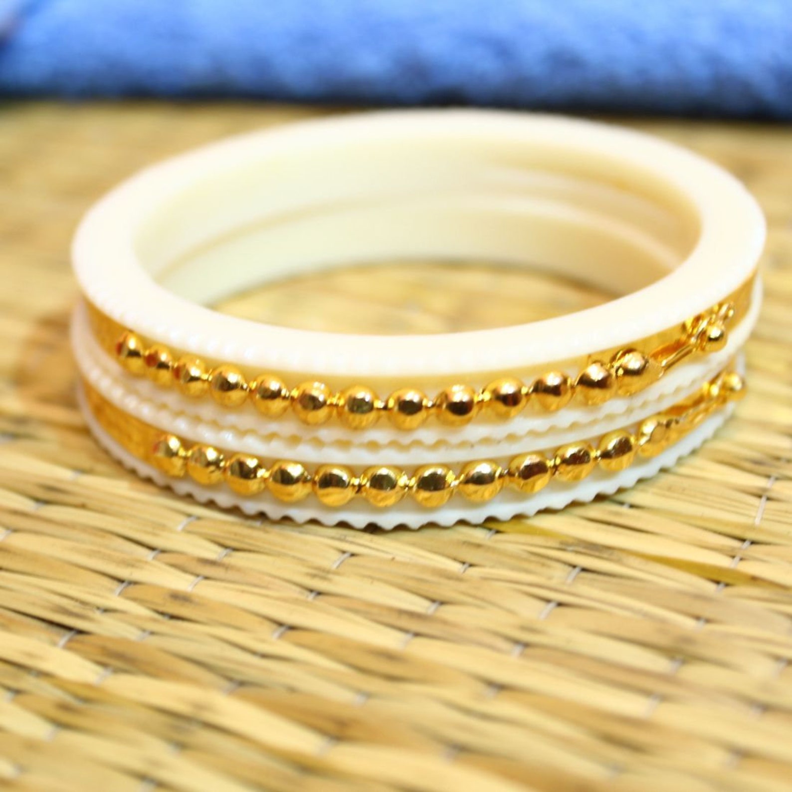 Handmade Shakha Pola Gold Plated Acrylic Bangle for Women, Red and ...