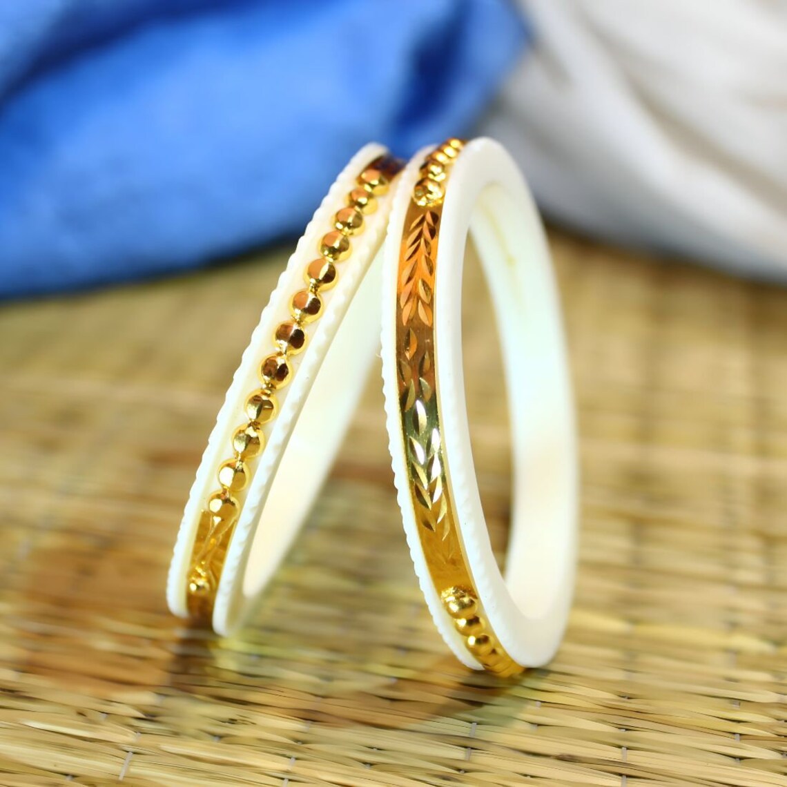 Handmade Shakha Pola Gold Plated Acrylic Bangle for Women, Red and ...