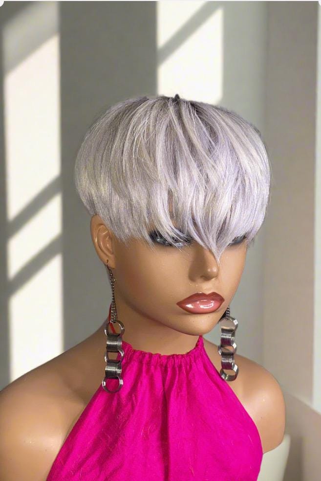 FAITH Quick Weave Topper: Human Hair Platinum Pixie - Etsy