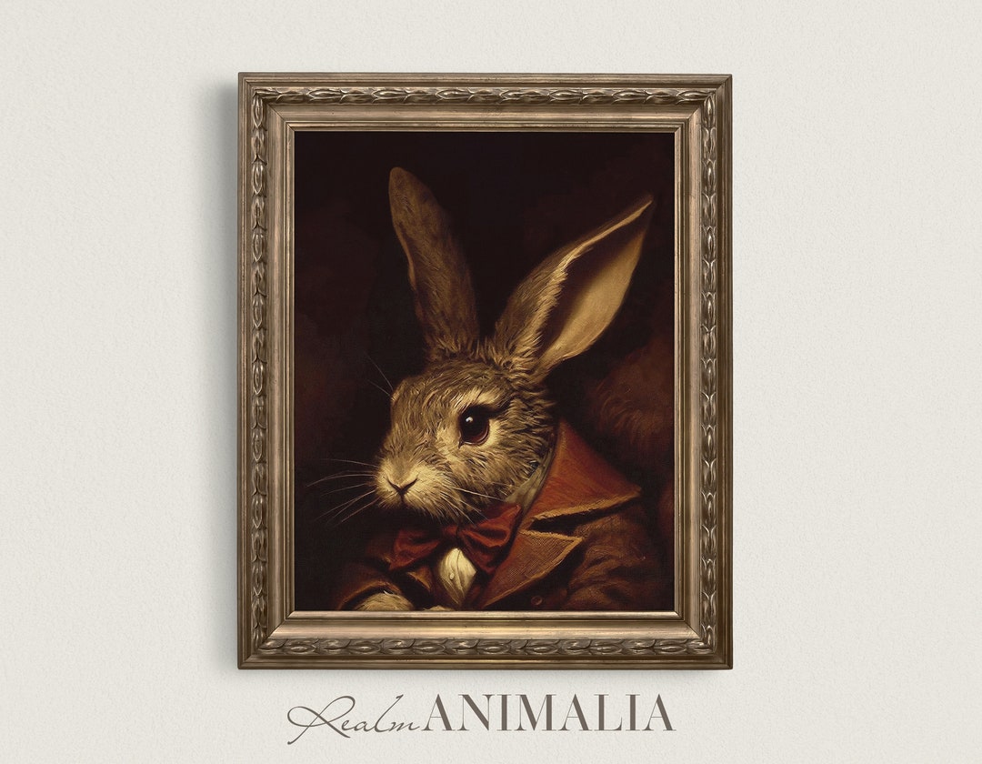 Vintage Storybook Rabbit Art Print, Printable Fairytale Wall Art ...