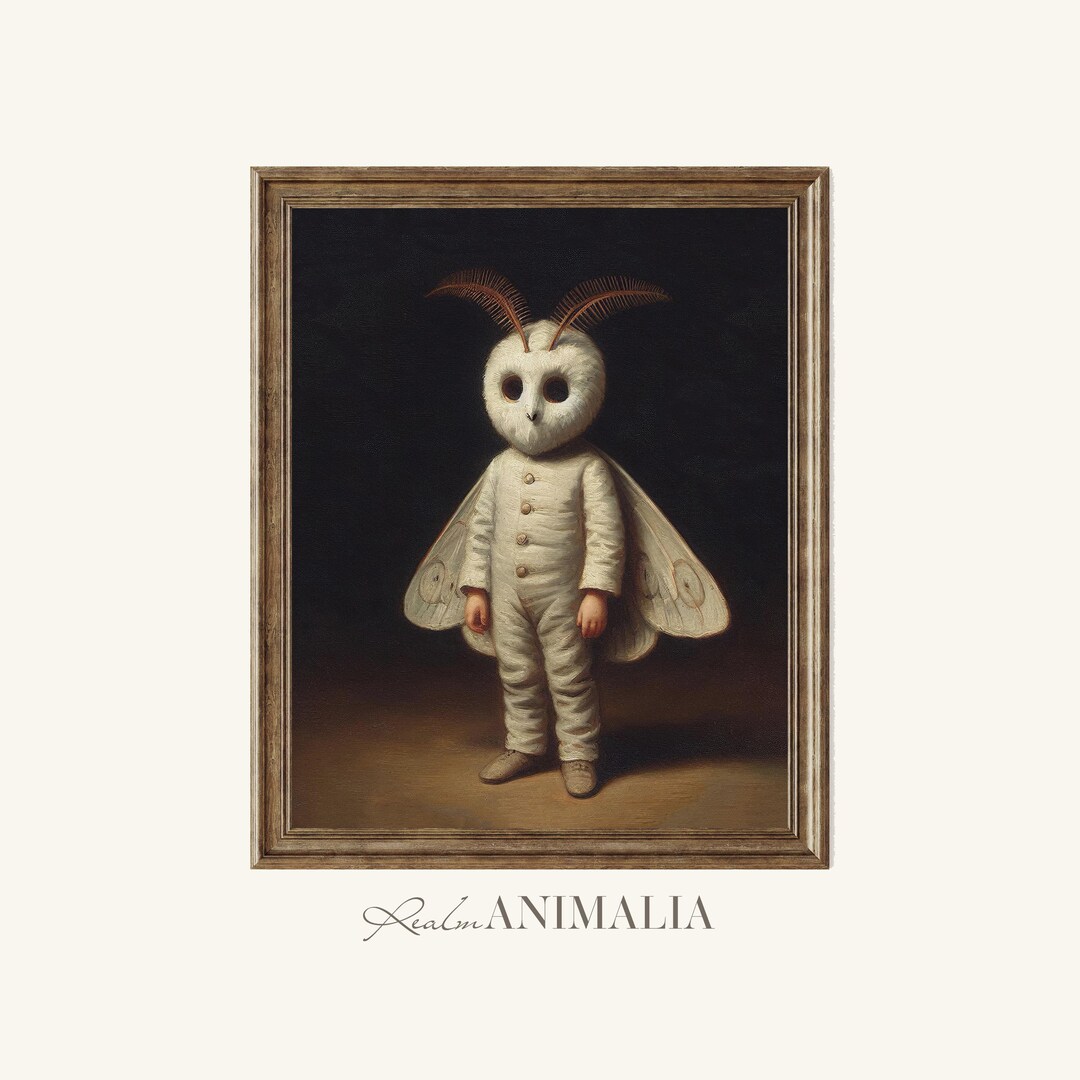 Child in Moth Costume Art Print, Vintage Children in Halloween Costume ...