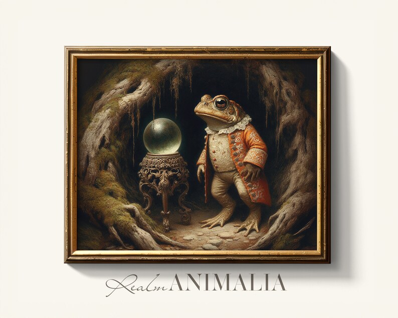 Fortune Teller Toad Painting, Printable Moody Dark Fairytale Wall Art ...