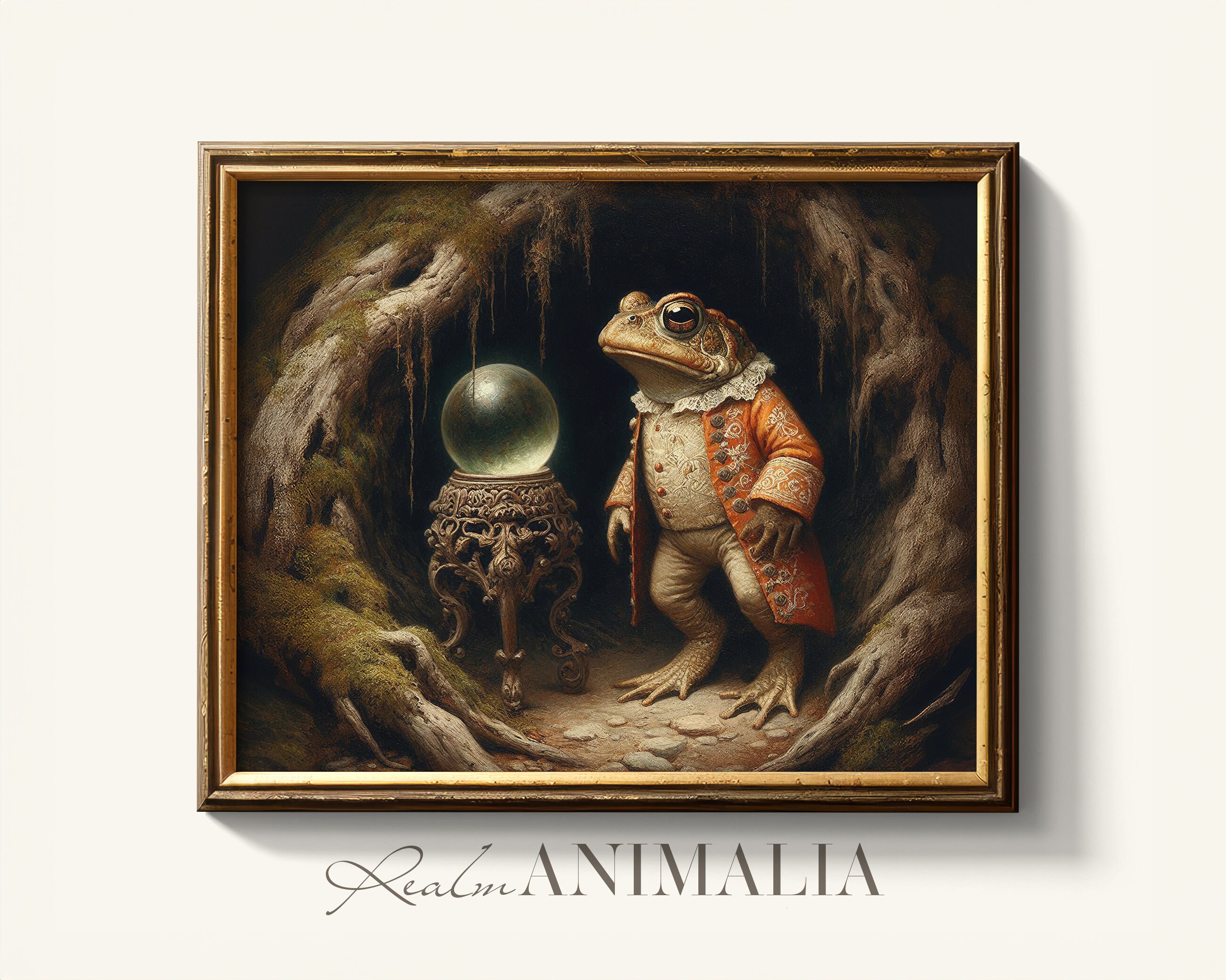 Fortune Teller Toad Painting, Printable Moody Dark Fairytale Wall Art ...