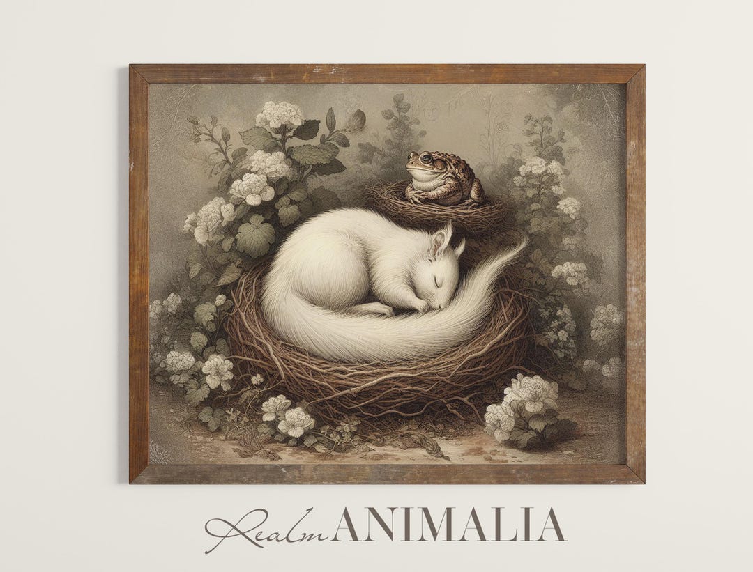 Whimsical Animals Art Print, Neutral Woodland Nursery Printable Art ...