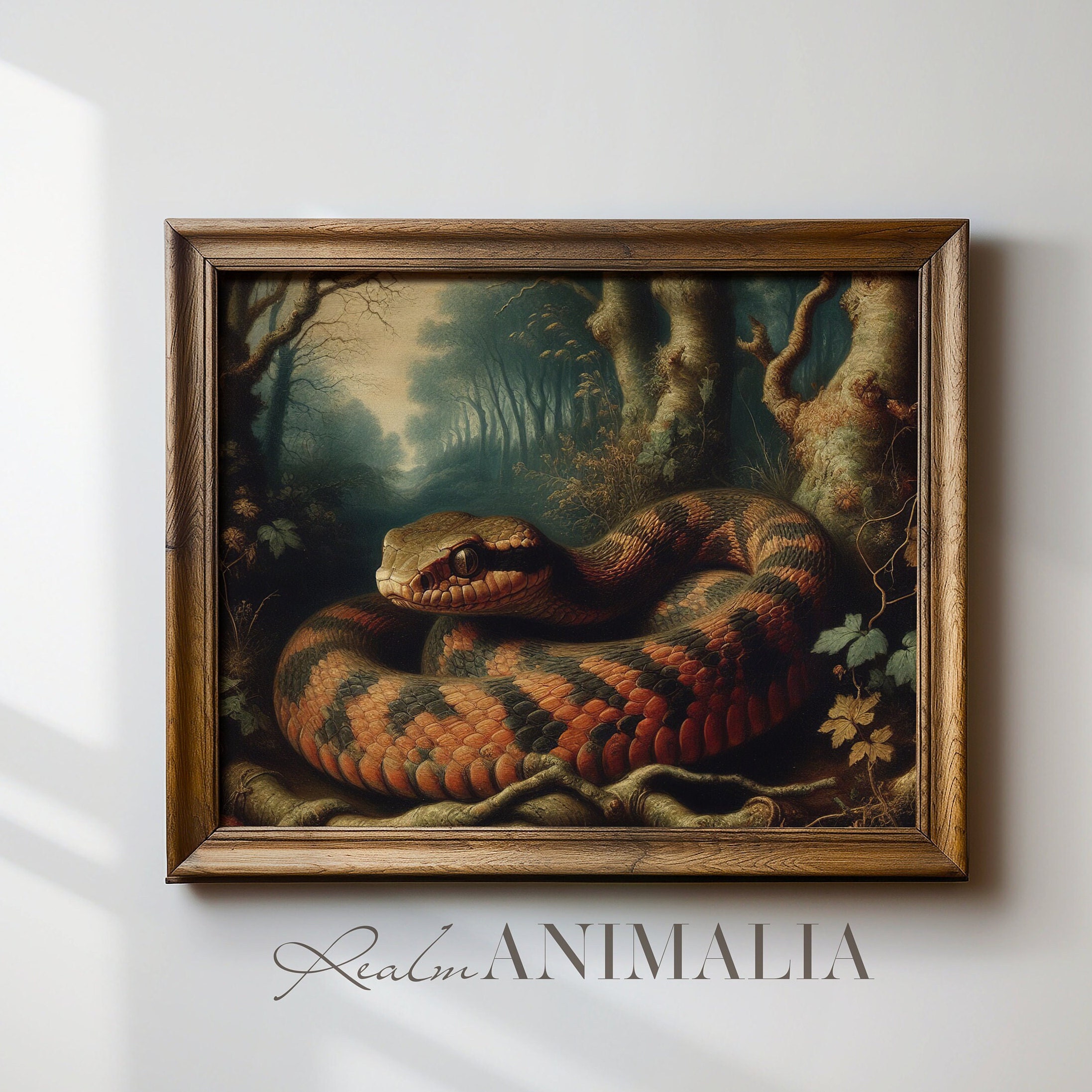 Vintage Snake Print, Printable Dark Moody Wall Art, Cottagecore Home ...