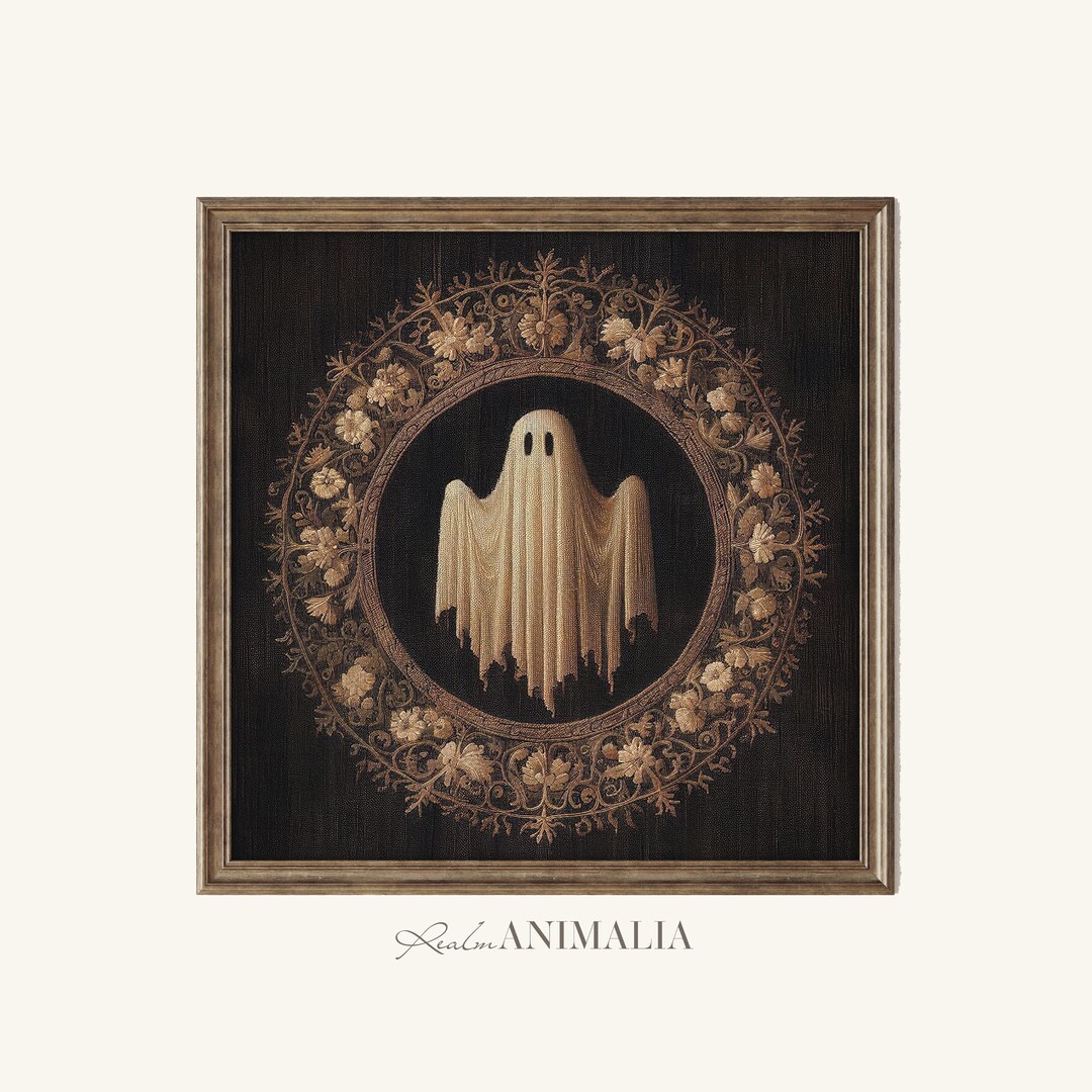 Ghost Tapestry Art Print: Vintage Style Halloween Decor (digital ...