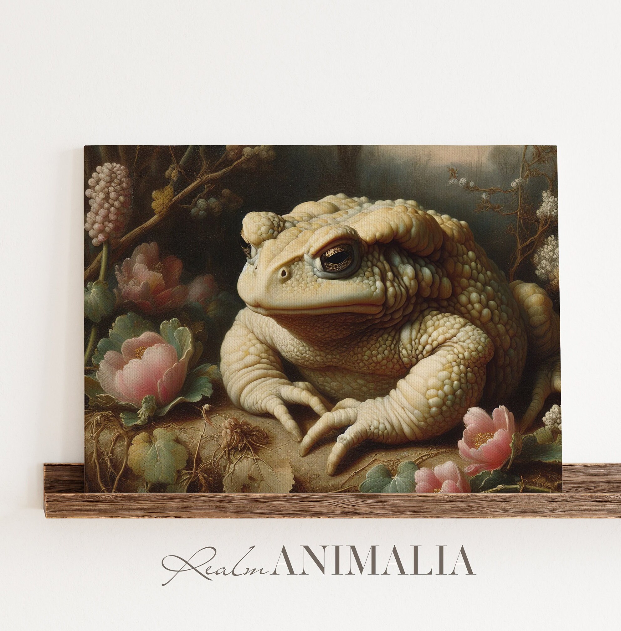 Vintage Toad Print | Moody Cottagecore Pale Frog Printable Wall Art ...