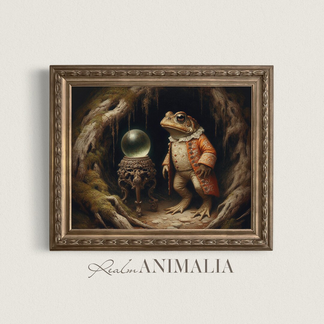 Toad With Crystal Ball Print: Moody Fairytale Art (digital Download ...