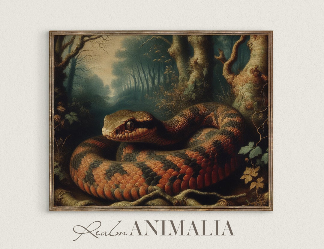 Vintage Snake Print, Printable Dark Moody Wall Art, Cottagecore Home ...