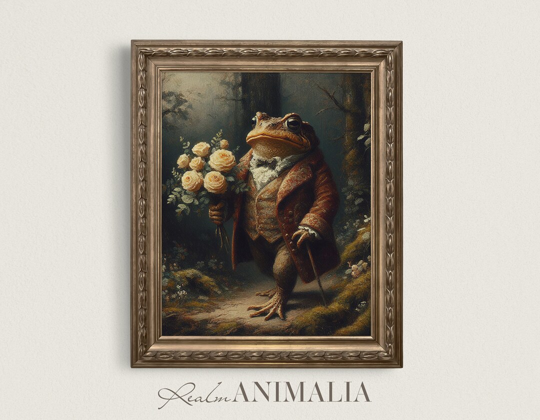 Vintage Storybook Toad Painting, Printable Moody Fairytale Wall Art ...
