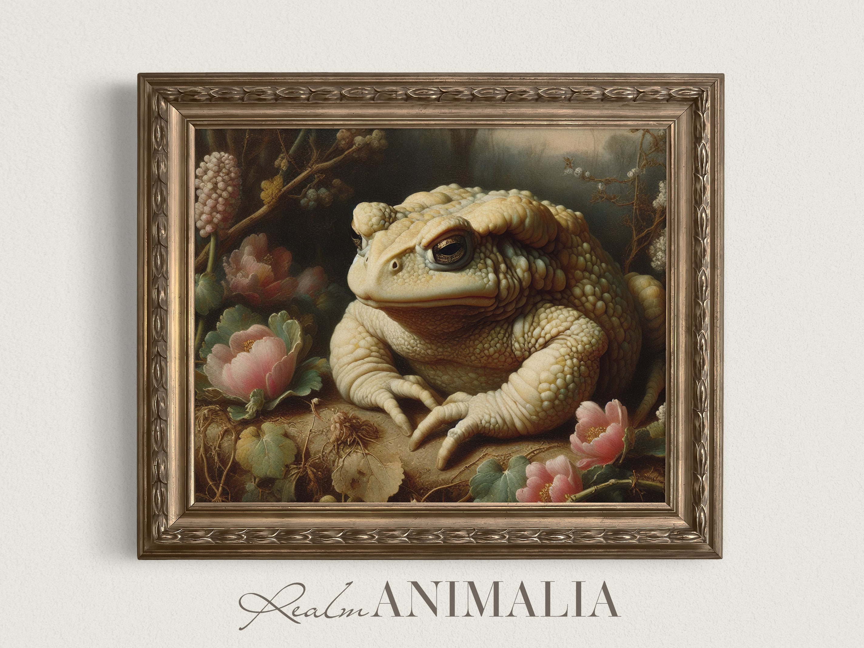 Vintage Toad Print Moody Cottagecore Pale Frog Printable Wall Art ...