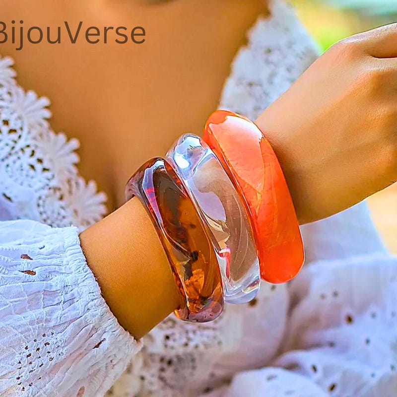 Orange Bangle Bracelet - Etsy