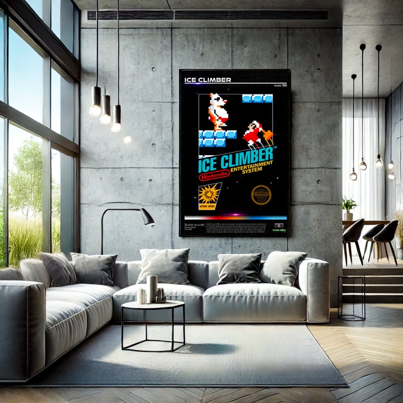 Digital Download Ice Climber NES Game Cover Art Poster NES Art, Retro ...