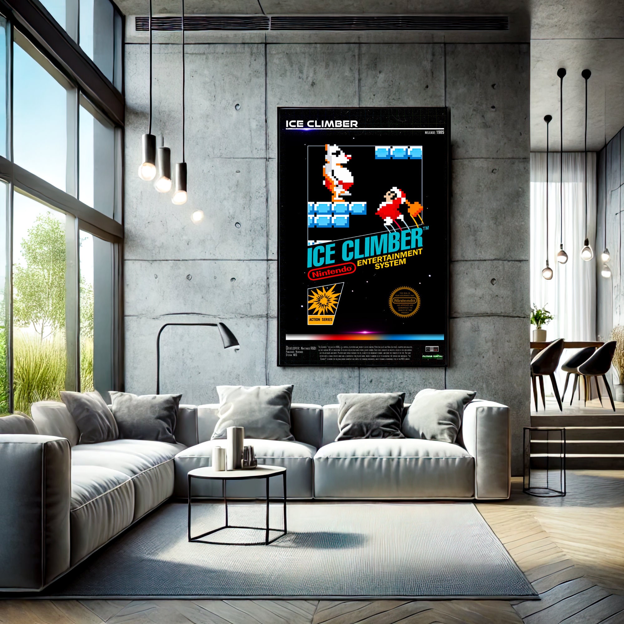 Digital Download Ice Climber NES Game Cover Art Poster NES Art, Retro ...