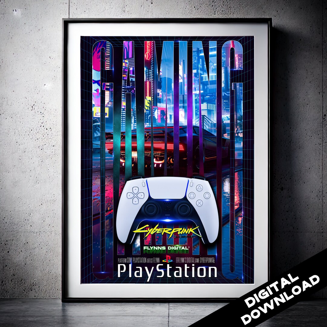 Digital Download Cyberpunk 2077 Playstation 5 Gamer Poster Cyberpunk ...