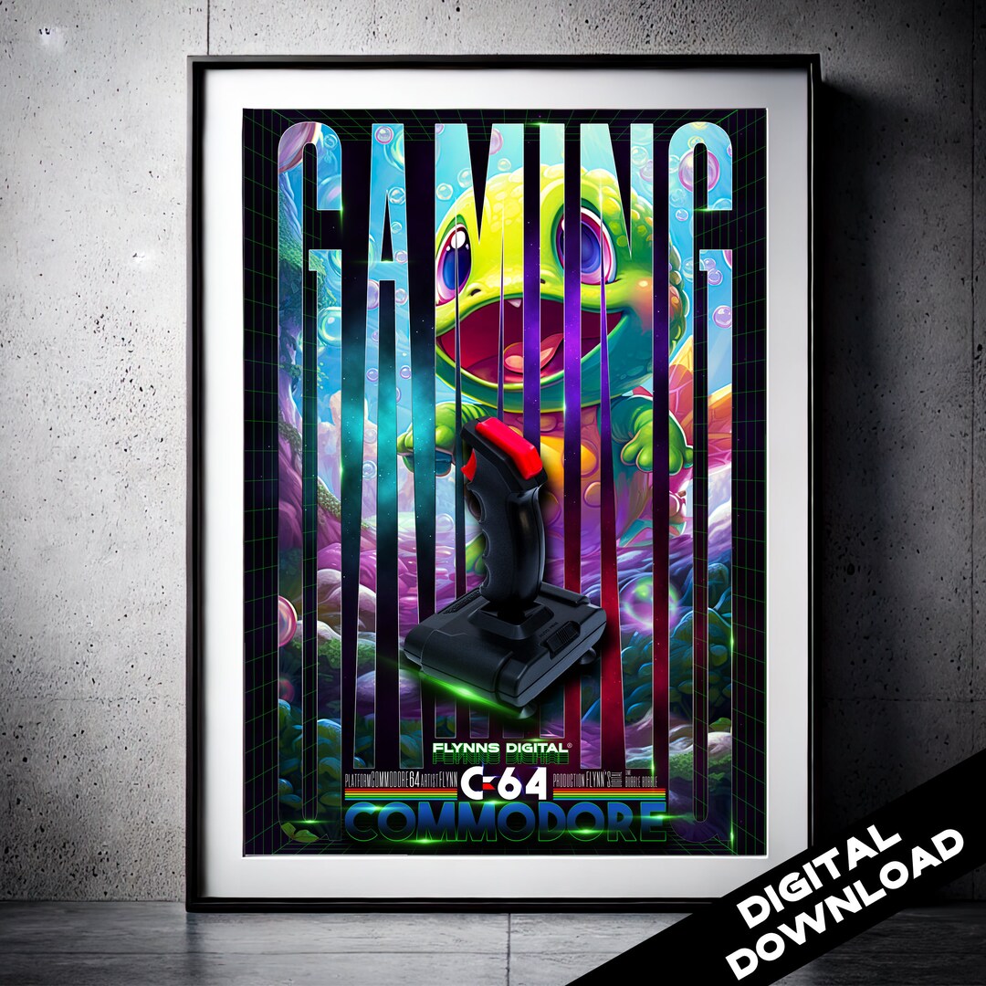 Digital Download Bubble Bobble Commodore 64 Gaming Poster Commodore 64 ...