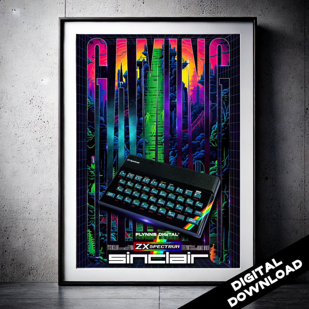 Digital Download Manic Miner ZX Spectrum Gaming Poster ZX Spectrum Art ...
