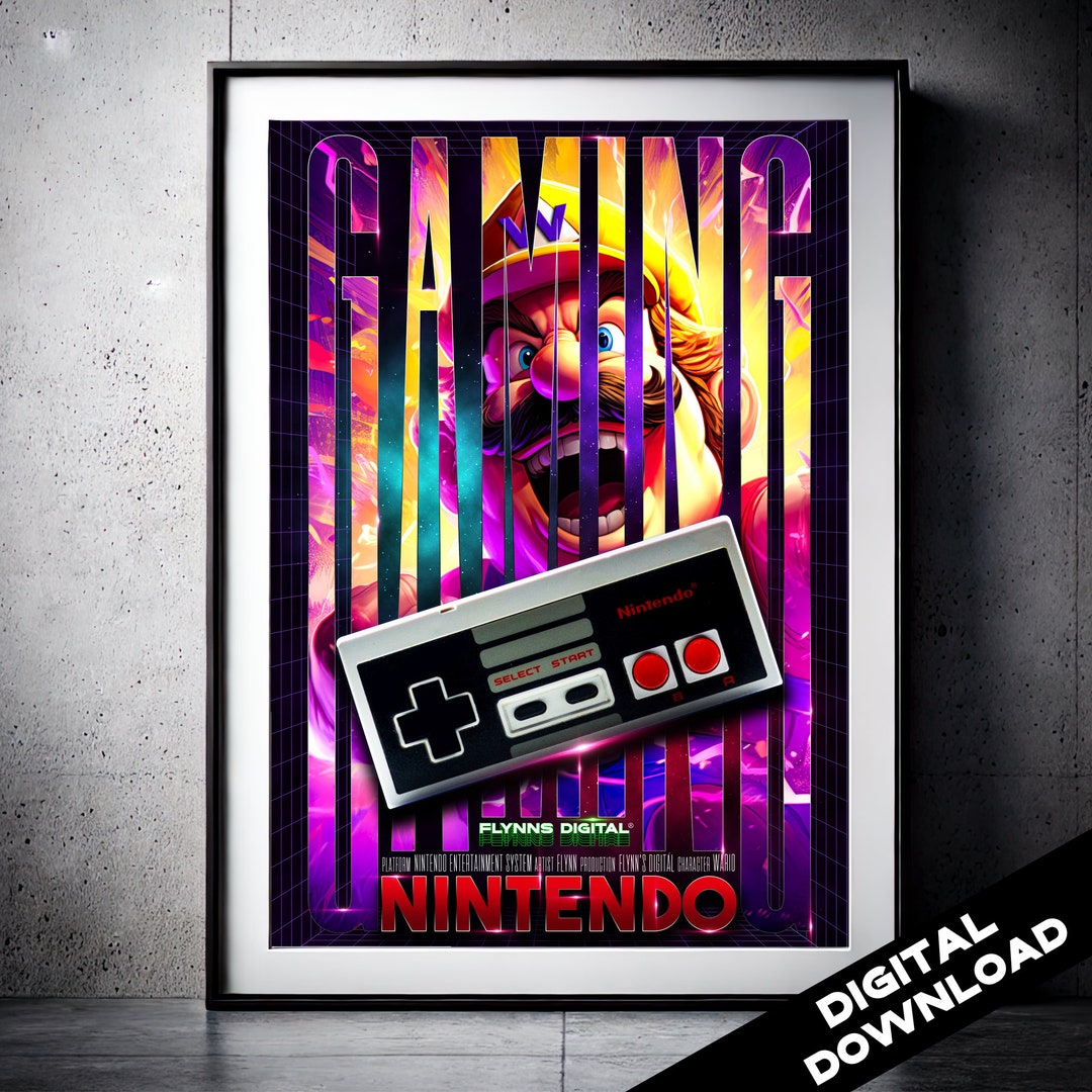 Digital Download Wario NES Gaming Poster NES Art, Retro Gaming Poster ...