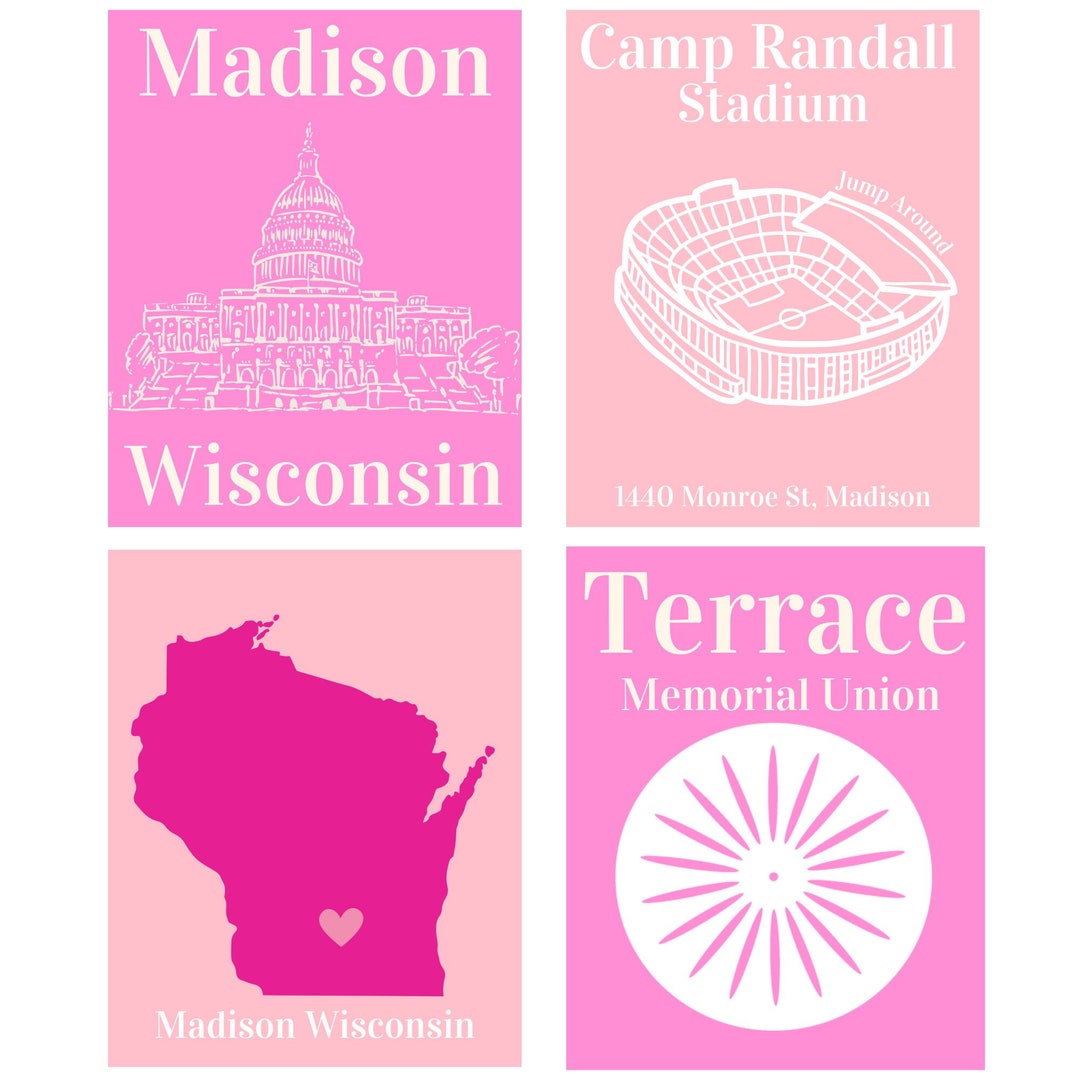 University of Madison Wisconsin Wall Prints 4 Pack - Etsy