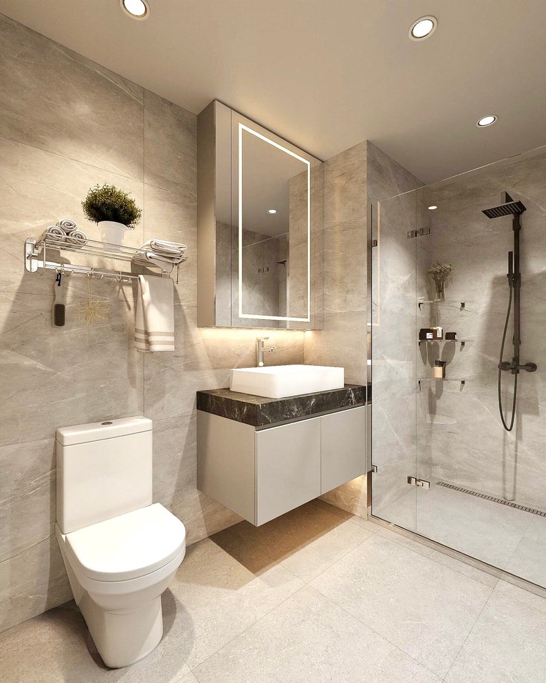 Personalized Bathroom Interior Design,3d Bathroom Design, Bathroom Modern Style,3d Visualization ...