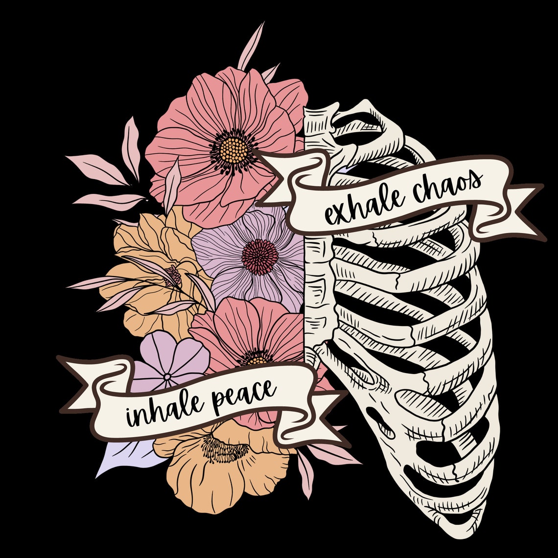 Inhale Peace Exhale Chaos Png - Etsy
