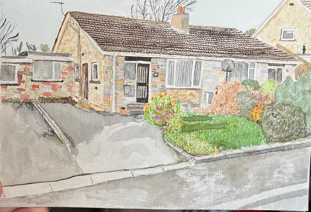 Personalised Watercolour House/building Painting (A5/A4) - Etsy