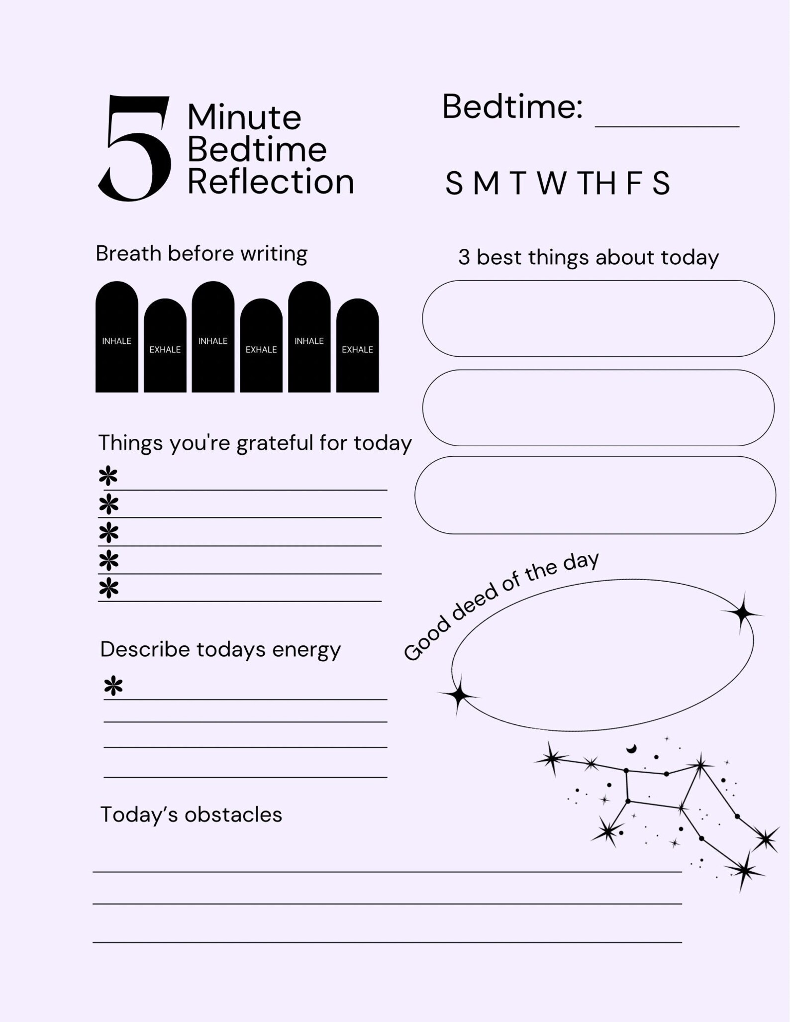 Five Minute Bedtime Reflection Journal - Etsy