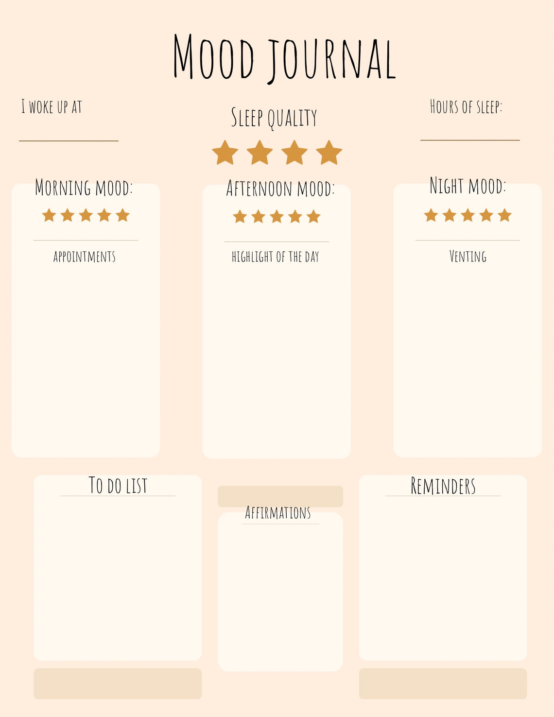 Digital Mood Journal - Etsy