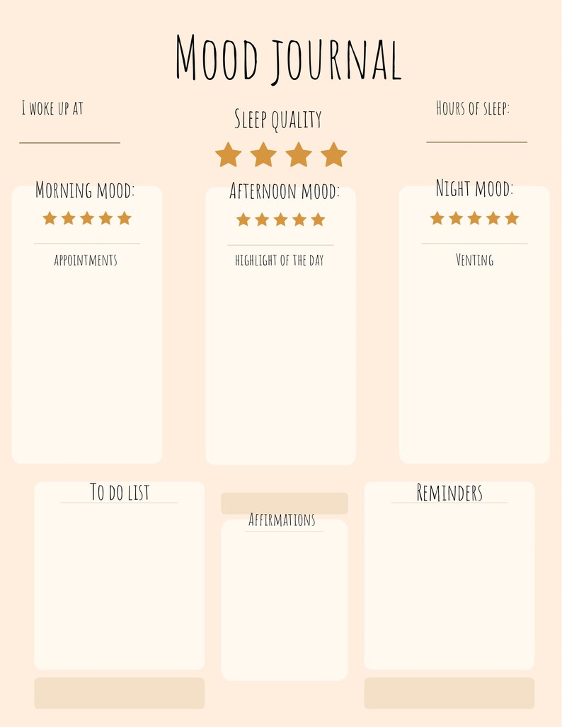 Digital Mood Journal - Etsy