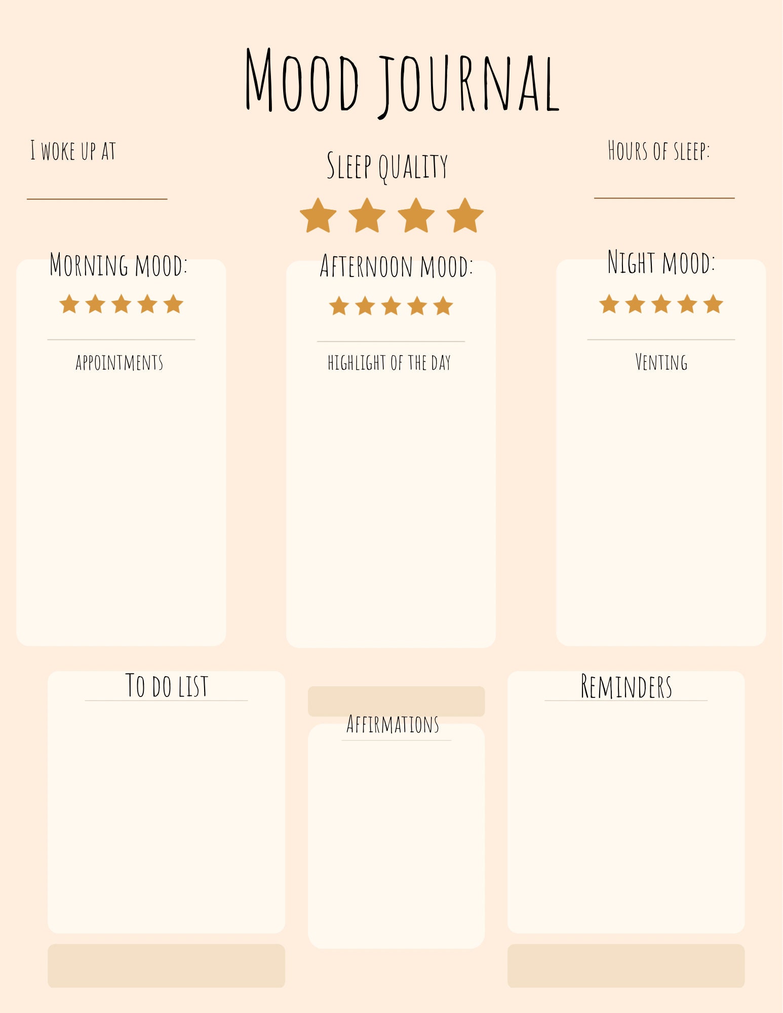 Digital Mood Journal - Etsy